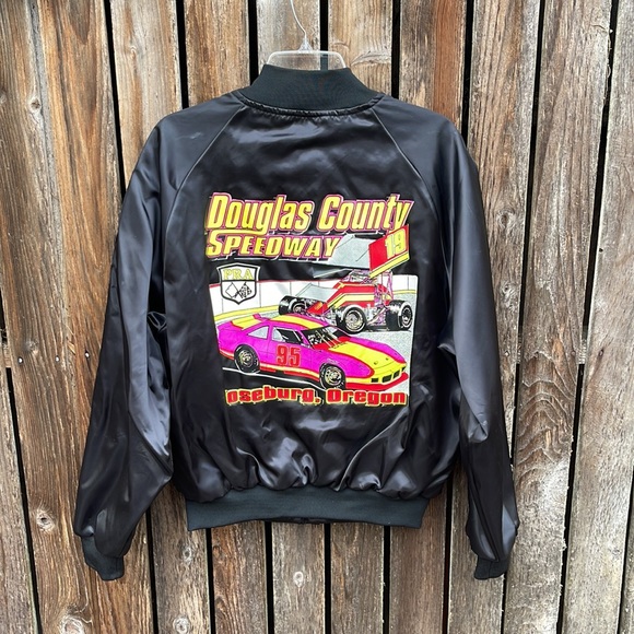 Vintage | Jackets & Coats | Vintage 9s Nylon Jacket Car Racing Large ...